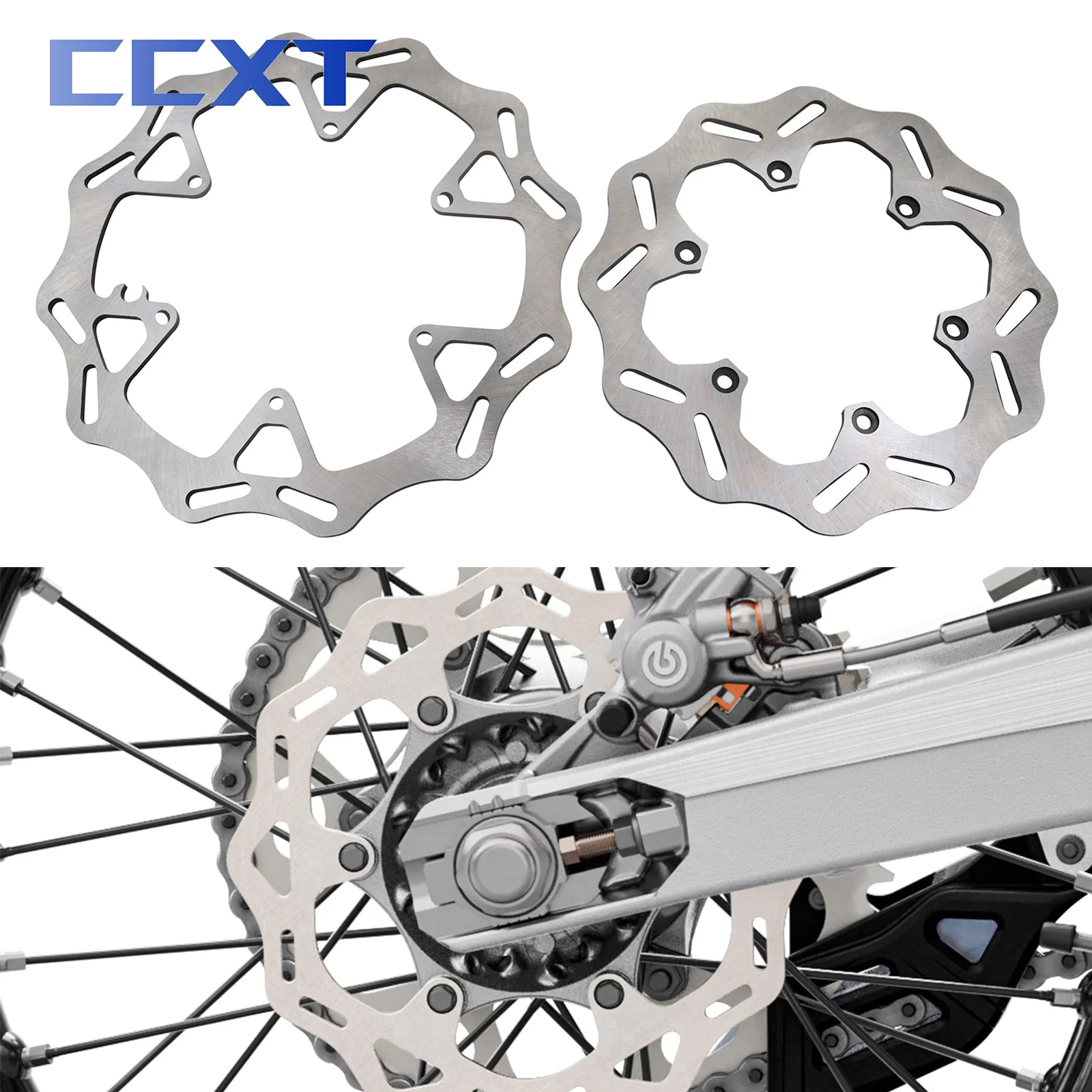 Motorcycle 260MM 220MM Front Rear Brake Disc Rotor Set For KTM EXC EXCF ...