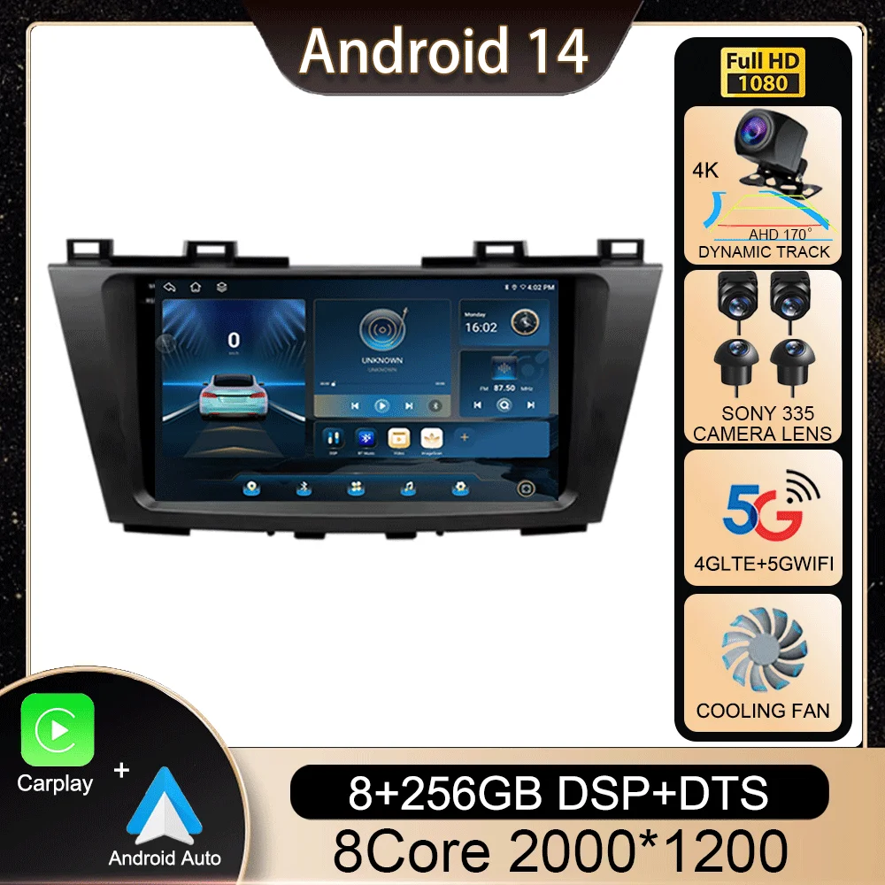 Android-14-Carplay-Auto-For-Mazda-5-CW-2010-2011-2012-2013-2014-2015 ...