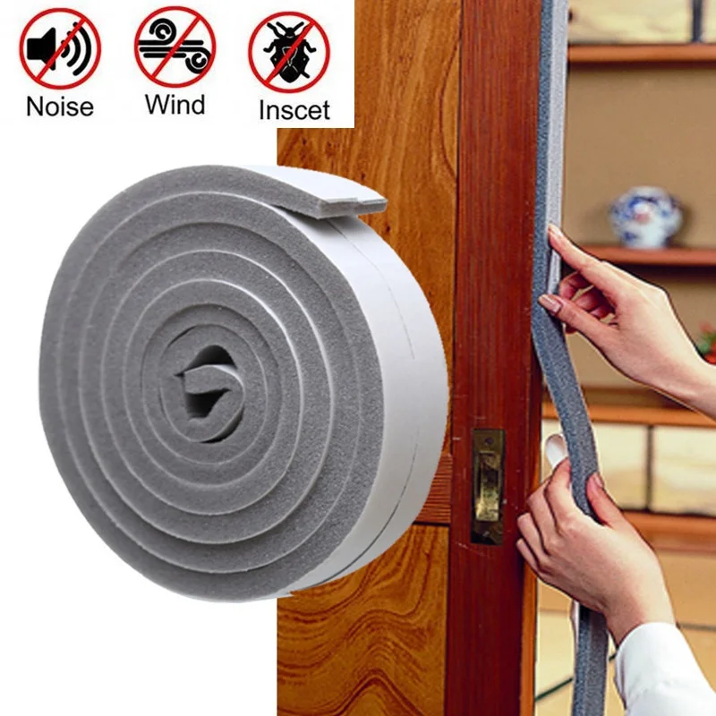 2-Rolls-Door-Window-Sealing-Strips-Sound-Proof-Foam-Back-Noise ...