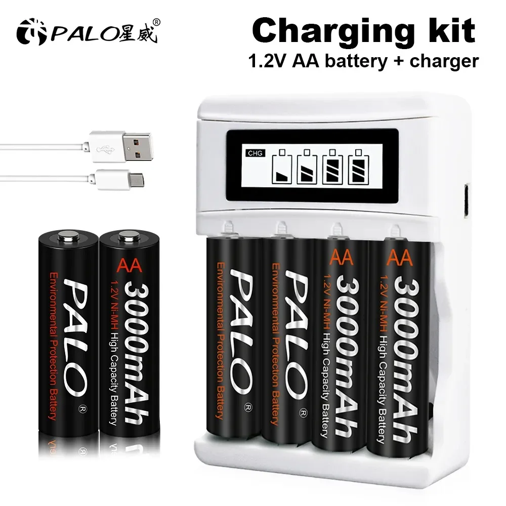PALO-AA-Battery-3000mah-Rechargeable-Battery-3000mah-with-Smart-AA ...