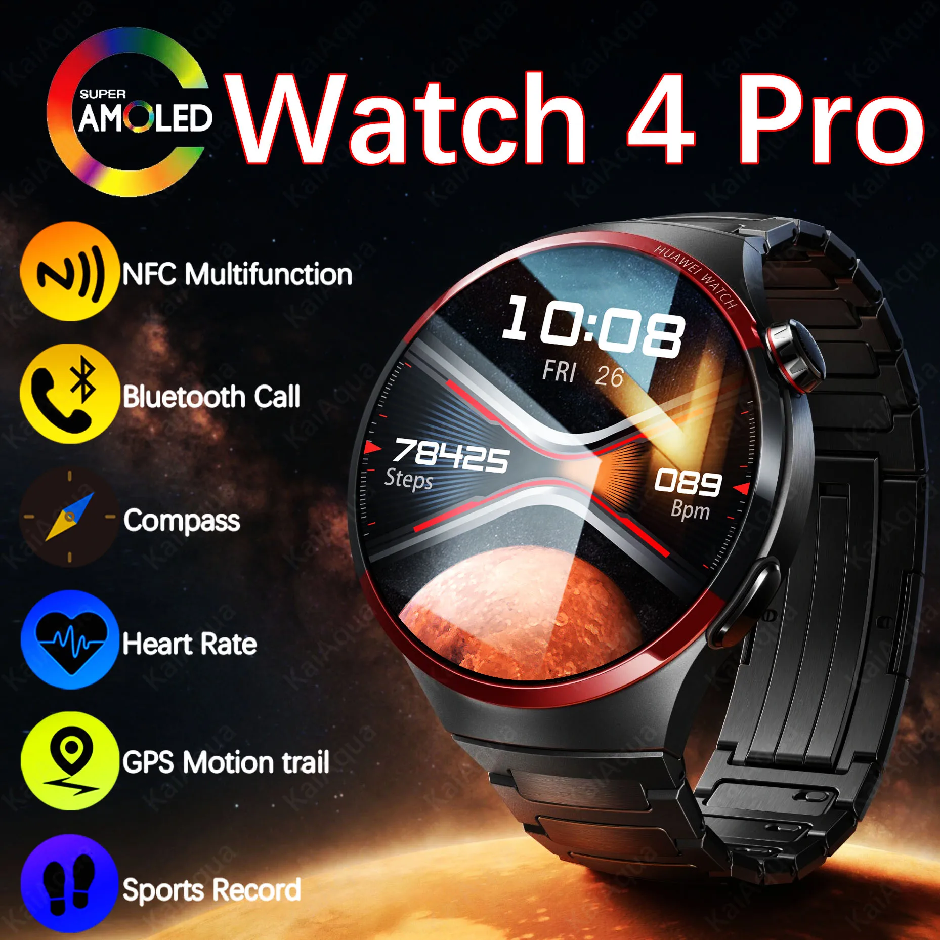 For-Huawei-Xiaomi-Watch-4-Pro-Max-Men-Smart-Watch-1-53inch-360-360-HD ...