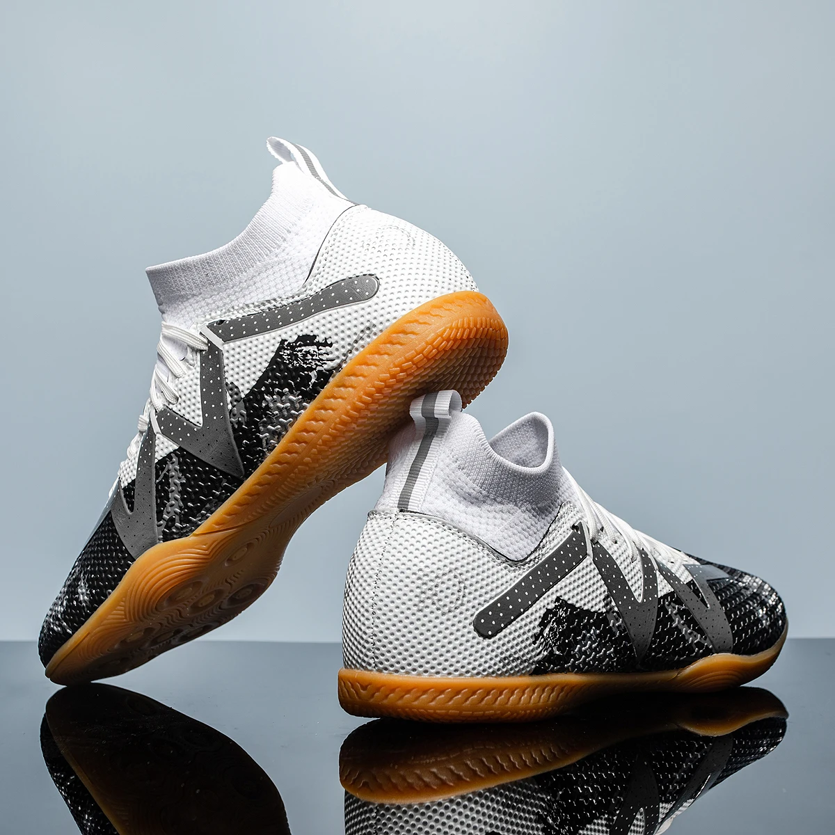 Men's Sports IC Indoor Flat Bottomed Football Shoes Adult High-Tops ...