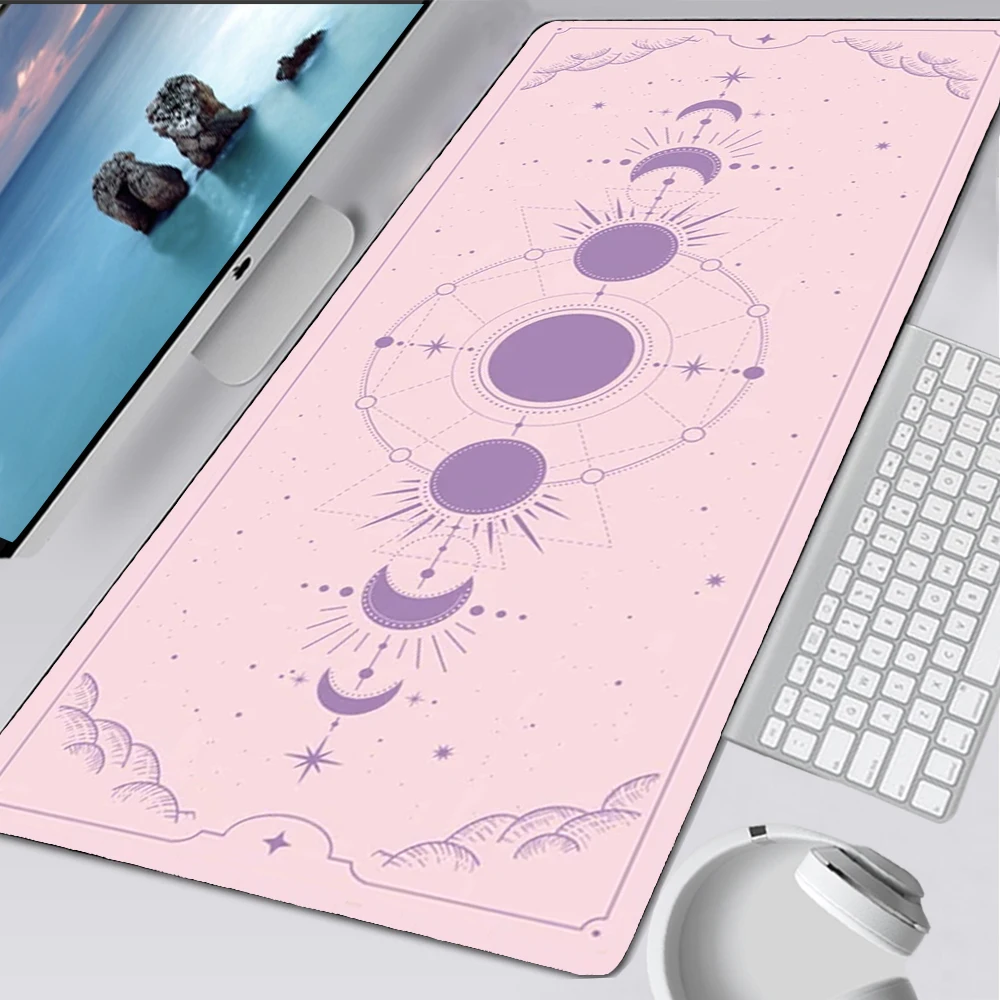 Pink-Space-Mouse-Pad-Kawaii-Laptop-Carpet-Black-and-White-Mousepad ...