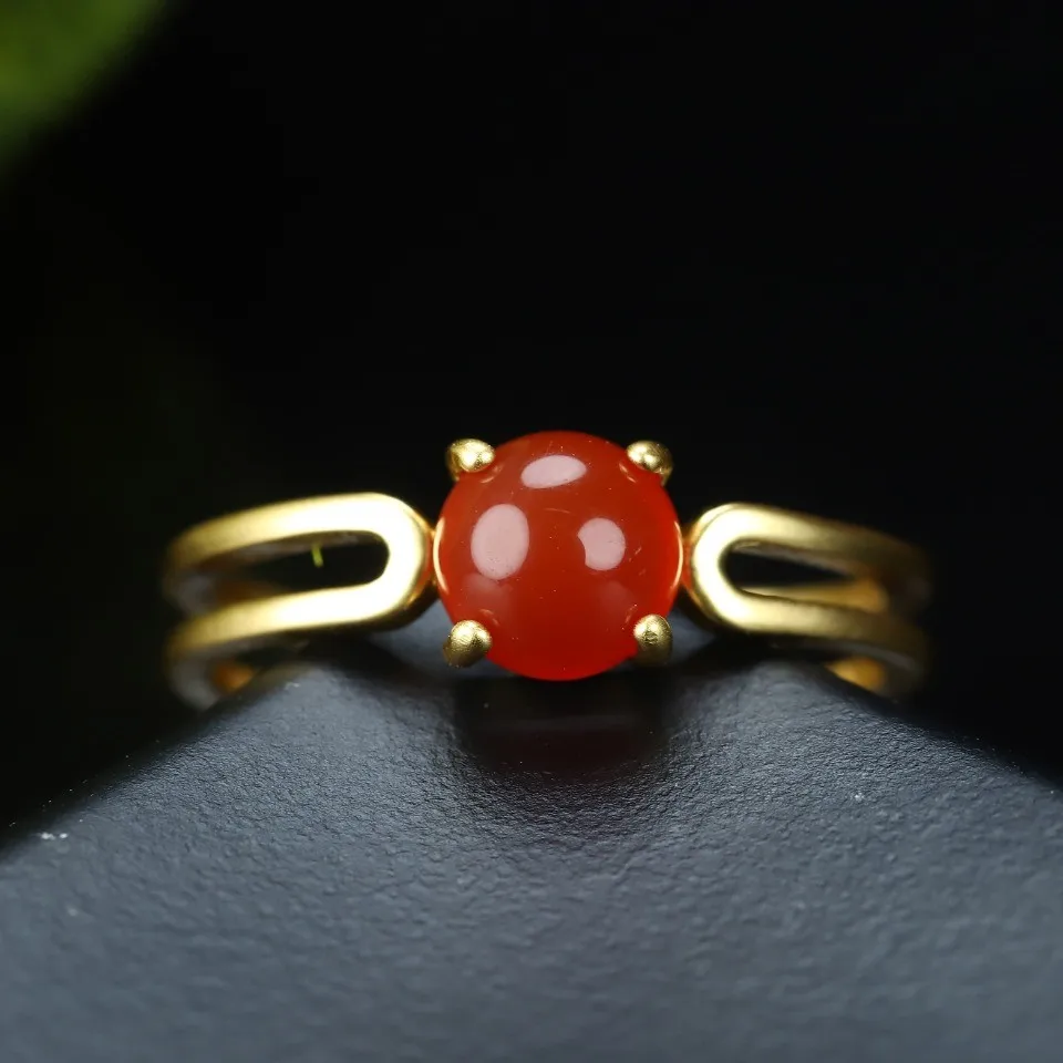 Natural-Red-Jade-Ring-Adjustable-Women-Fine-Jewelry-Genuine-Myanmar ...