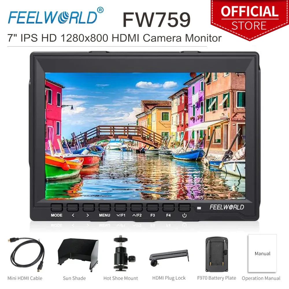 Feelworld-Monitor-de-campo-para-c-mara-DSLR-FW759-7-pulgadas-IPS-HD ...