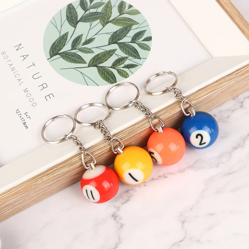 Mini-Billiards-Shaped-Keyring-Assorted-Colorful-Billiards-Pool-Small ...