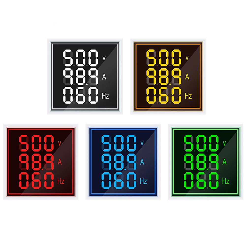 Square-LED-Digital-Voltmeter-Ammeter-Hertz-Meter-AC20-500V-Signal ...
