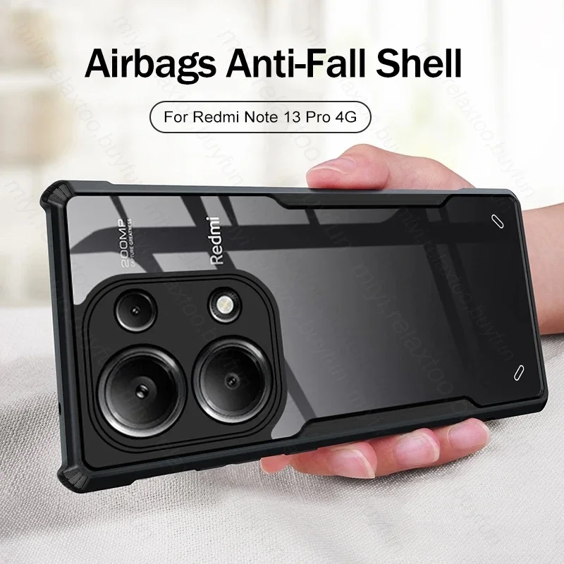 For Redmi Note 13 Pro 5G Case Transparent Acrylic Shockproof Coque ...