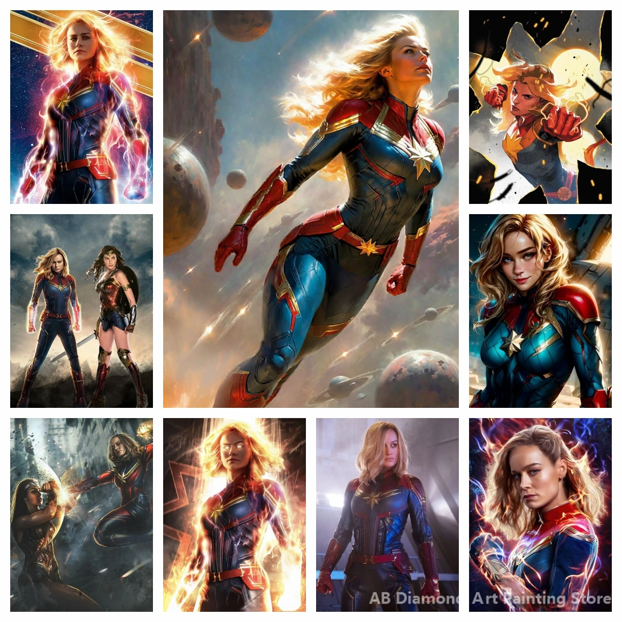 Disney Captain Marvel AB Diamond Painting DIY 5D Cross Stitch Marvel ...