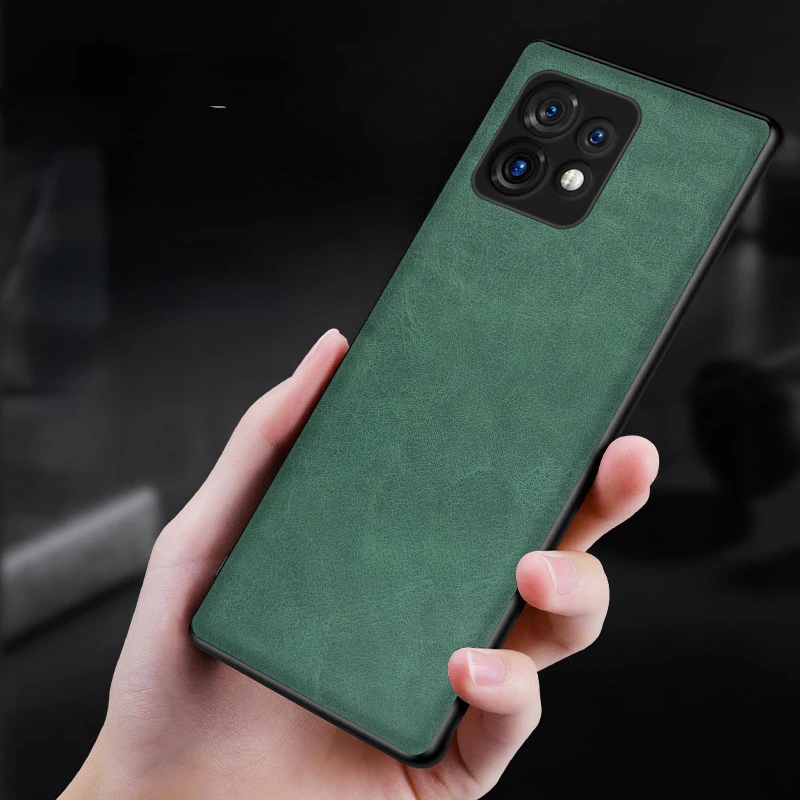 For Motorola Moto X40 Case Leather Silicone Protection Phone Cover For ...