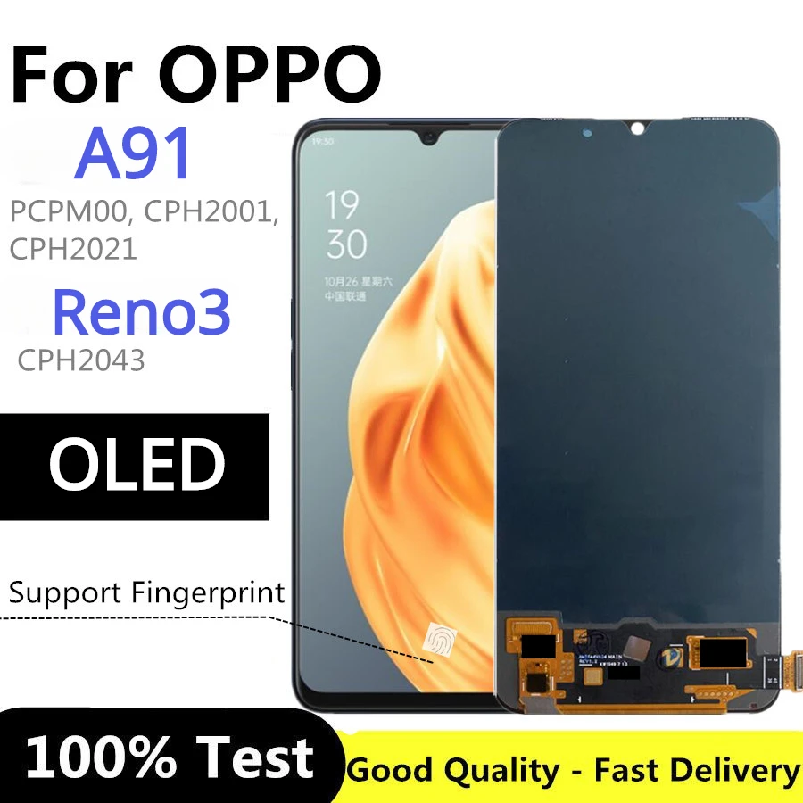 6.4" OLED For Oppo A91 LCD PCPM00 CPH2001 CPH2021 Display Touch Screen ...