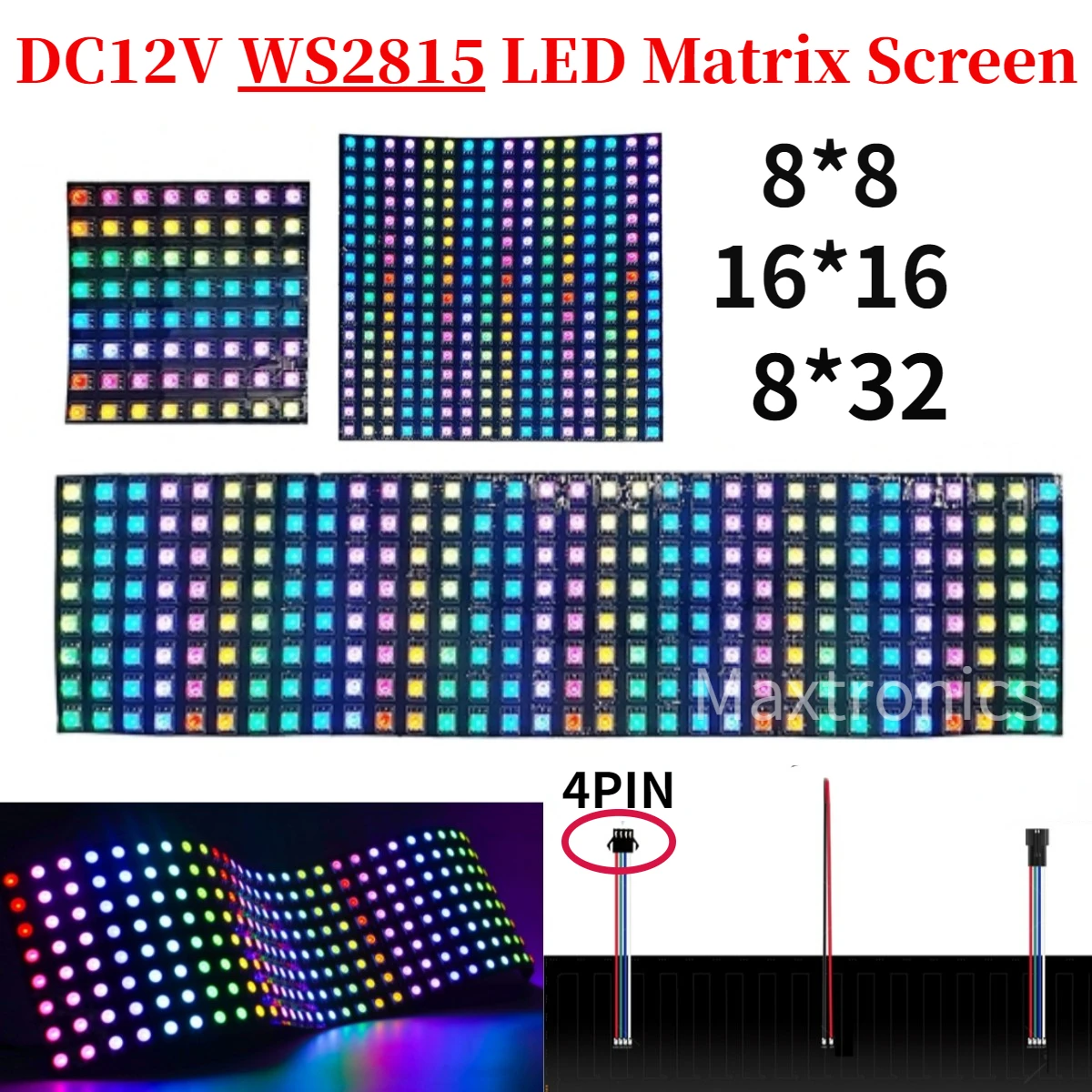 WS2815-LED-Matrix-Panel-Screen-Digital-DC12V-LED-Pixel-Programmed ...