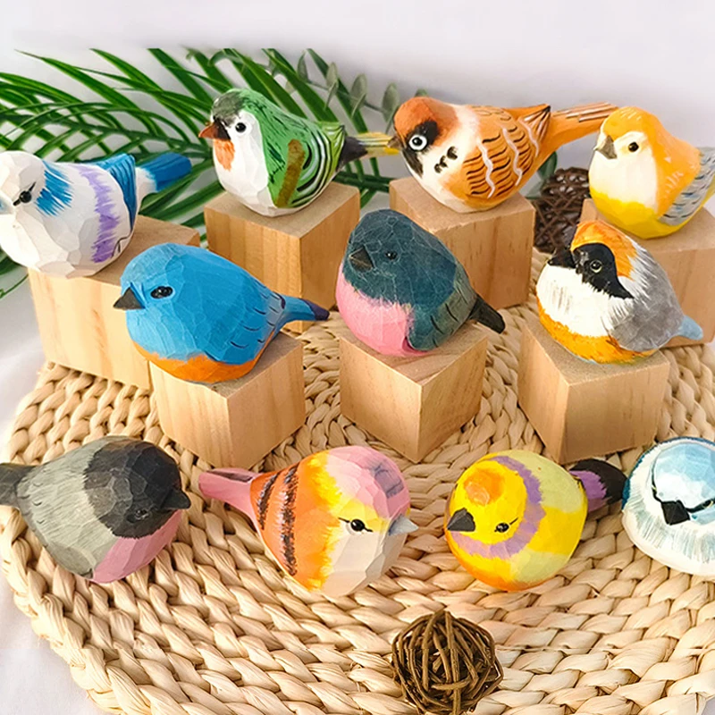 Wooden-Carving-Fat-Chirped-Bird-Hand-Carved-Painted-Bird-Cute-Birds ...