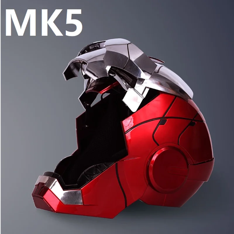 Yeni Cosplay demir adam Mk5 elektrikli kask çok parça açılış ve kapanış ...