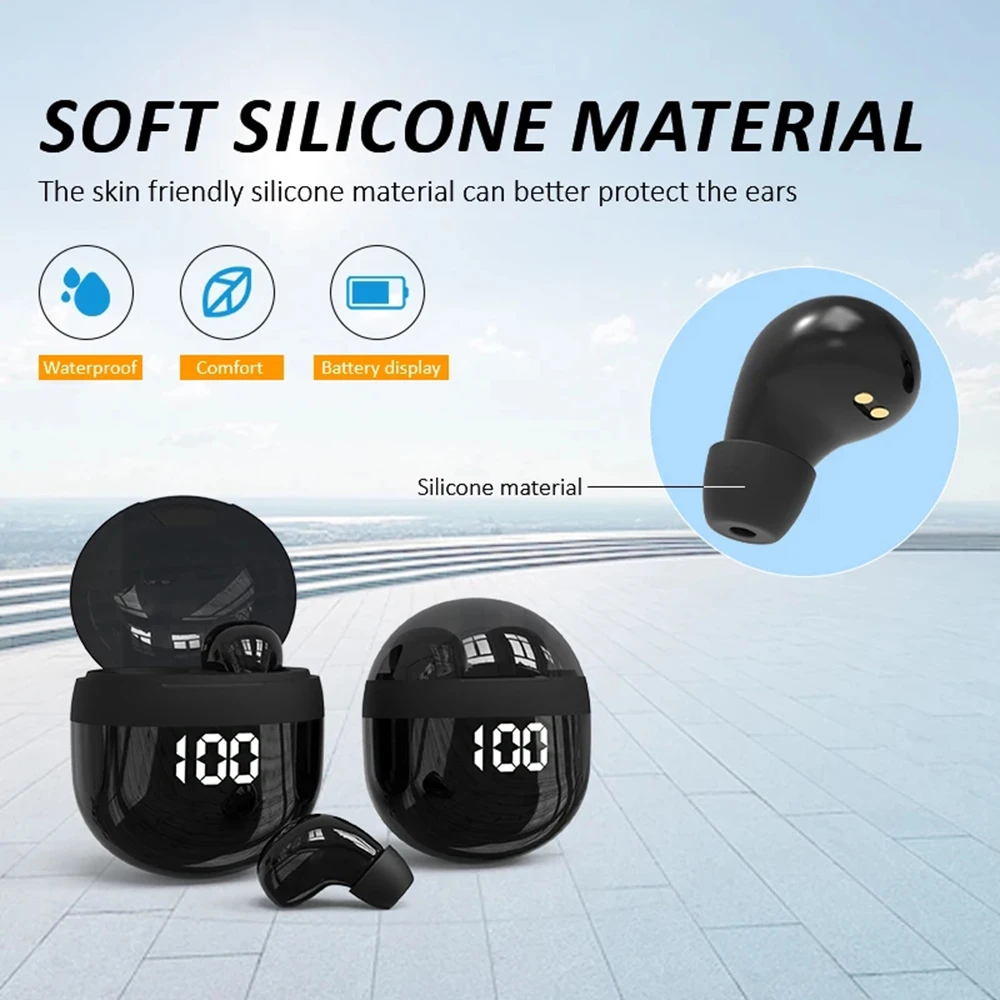 SK18 Mini Sleep Invisible Headphone Wireless Bluetooth Earphone With ...