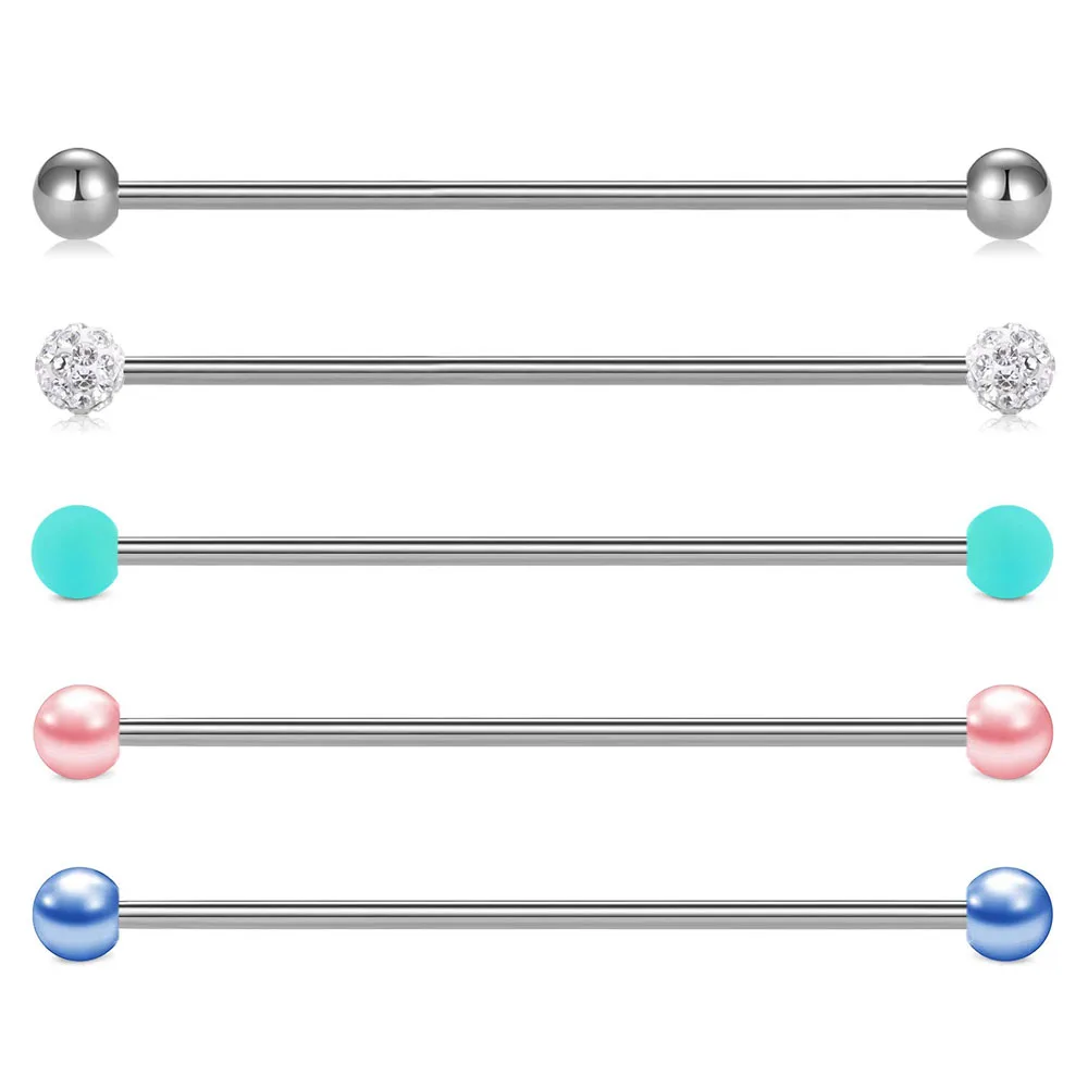 Piercing-Industrial-para-cart-lago-de-la-oreja-barras-de-acero ...