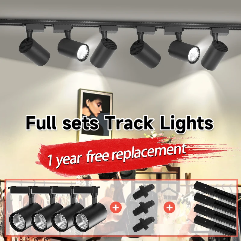 Track-Light-LED-Ceiling-Spot-Lights-COB-Full-Set-220V-Rail-Lighting ...