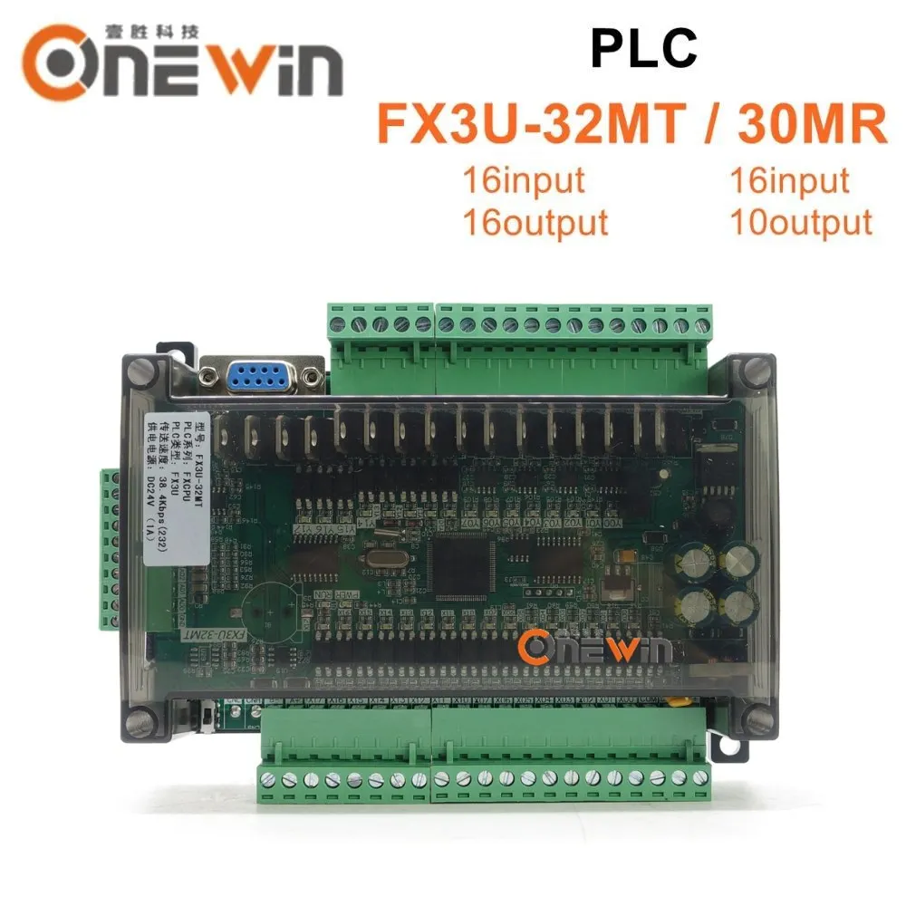 FX3U-32MT FX3U-30MR PLC industrial control board 6AD 2DA Relay output with RTC RS485 CAN ...