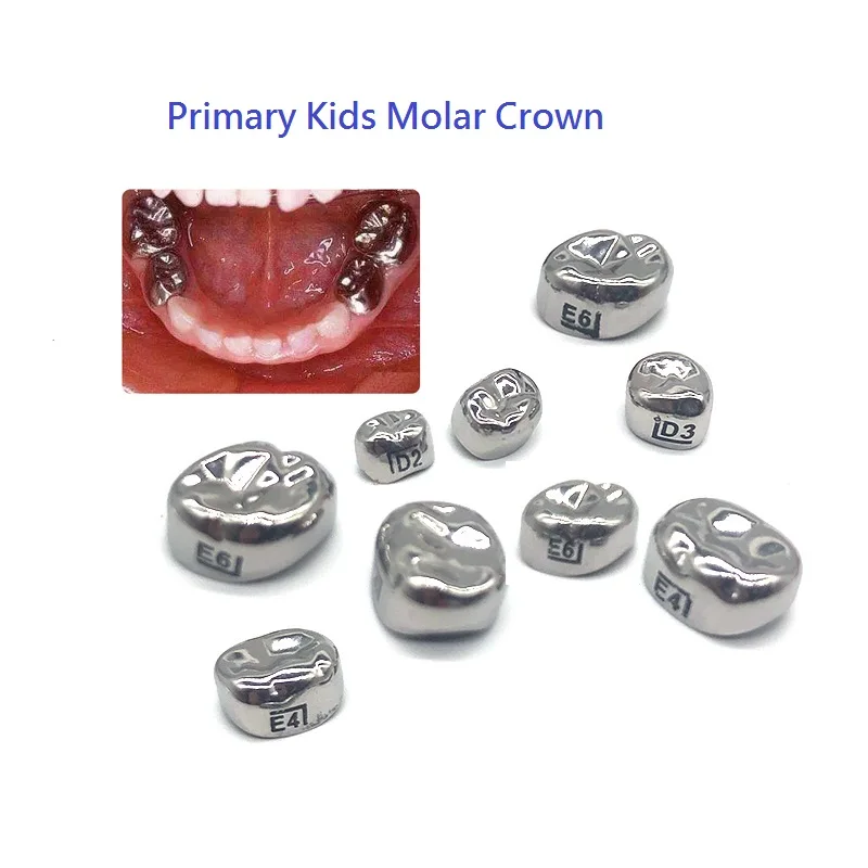 5PCS-Stainless-Steel-Kids-Crown-Primary-Molar-Kids-Teeth-Crown ...