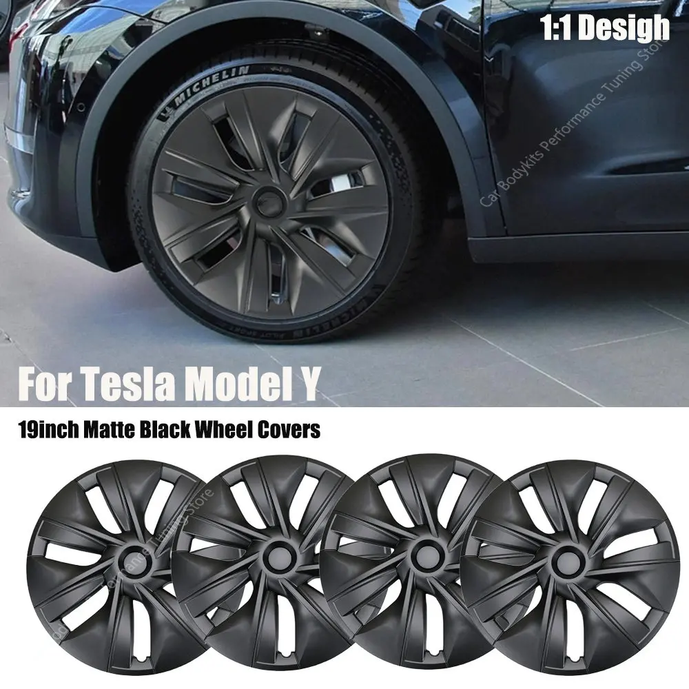 4Pcs 19 inch Hub Cap For Tesla Model Y Replacement Wheel Cover Cap ...