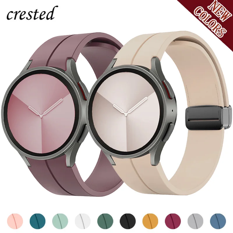 Magnetic-Buckle-Silicone-for-Samsung-Galaxy-Watch-4-6-Strap-Original ...