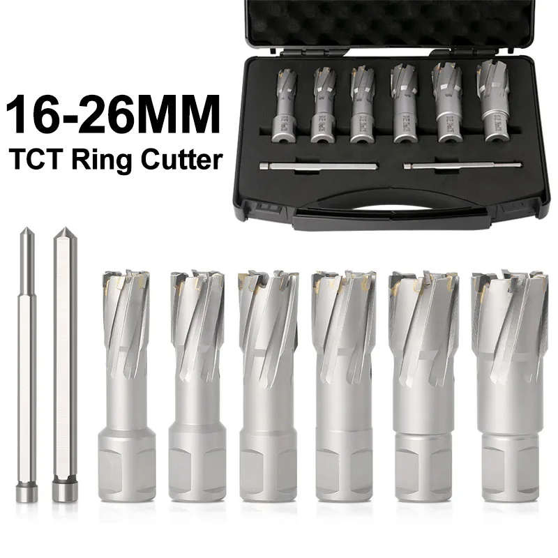 6Pcs-16-26mm-35mm-TCT-Annular-Cutter-Magnetic-Hole-Saw-Set-For-Iron ...