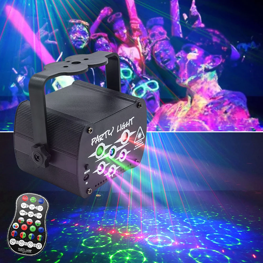 6-Holes-Laser-Party-Light-LED-UV-Purple-Stage-Lighting-Effect-Remote ...