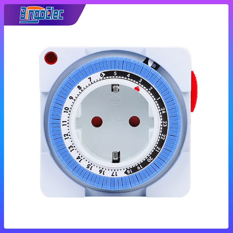 EU-24-Hours-Timer-Switch-Timer-Plug-In-Mechanical-Grounded-Programmable ...