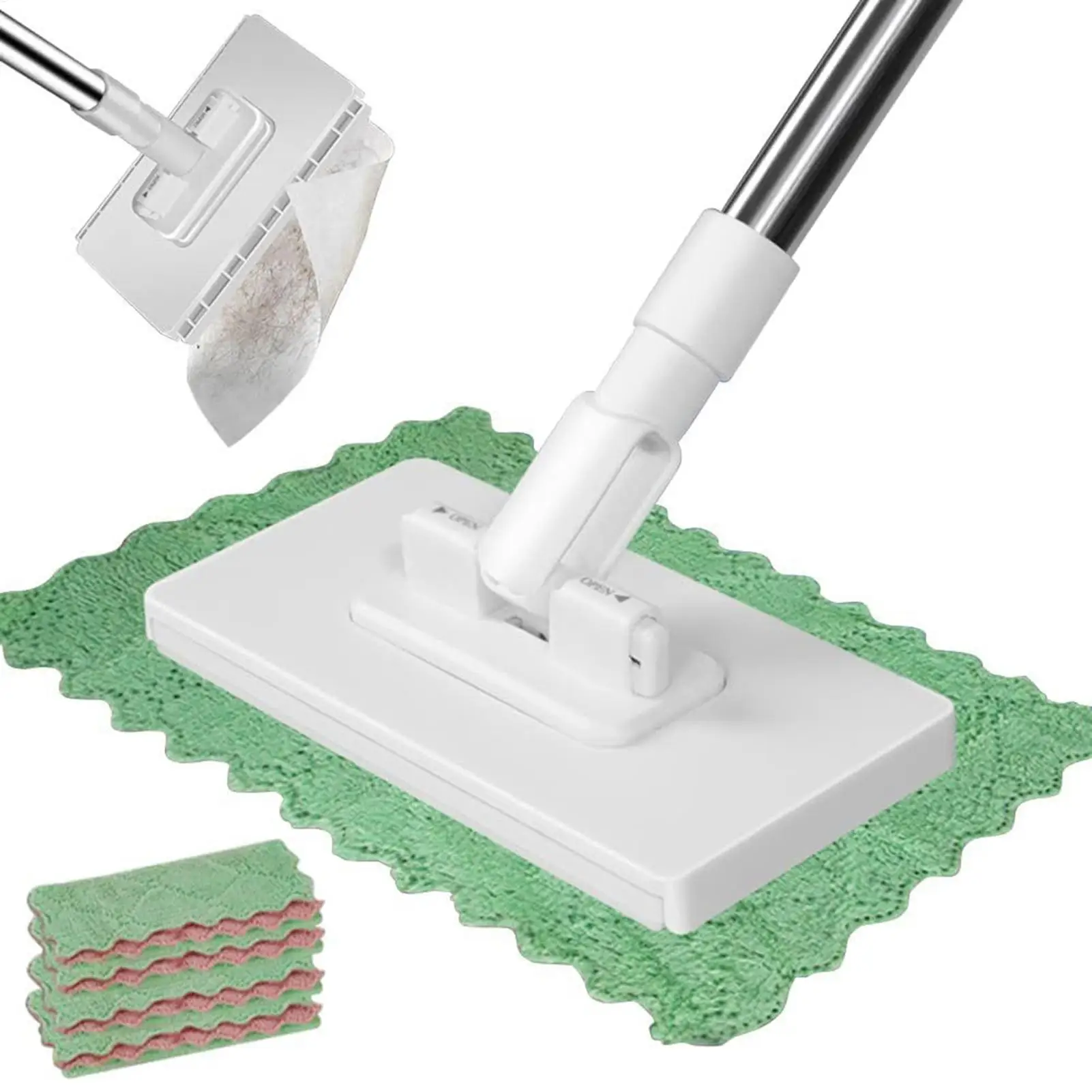 Removable Cleaning Mop For Kitchen Face Towel Cleaner Mop W/4 Reusable ...