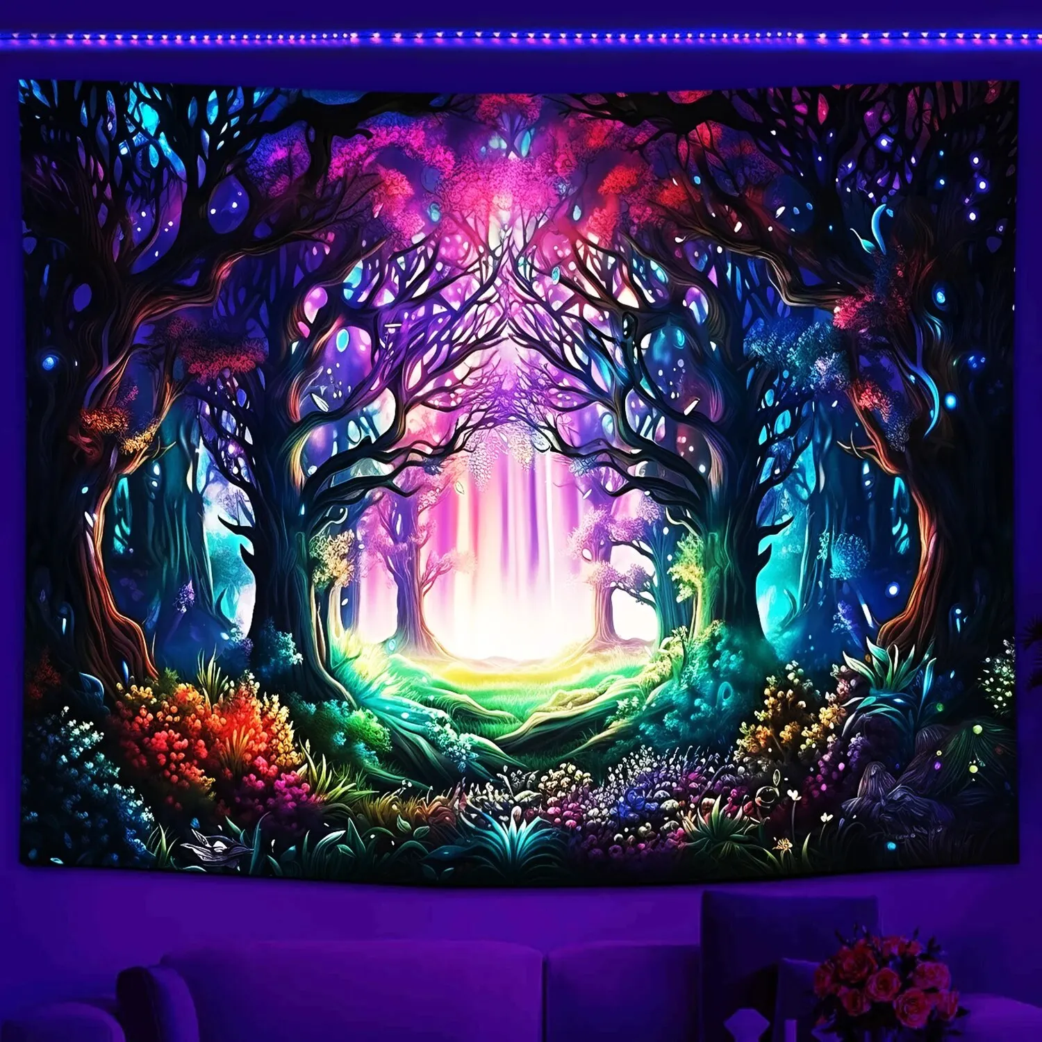 Blacklight-UV-Reactive-Tapestry-Featuring-Tree-of-Life-Celestial-Glow ...