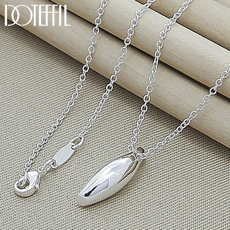DOTEFFIL-925-Sterling-Silver-Smooth-Long-Solid-Pendant-Necklace-18-Inch ...
