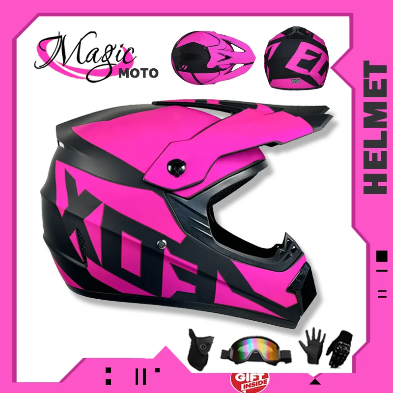 Kids Motocross Helmet Full-Face Kit - DOT & ECE Certified Motorcycle ...