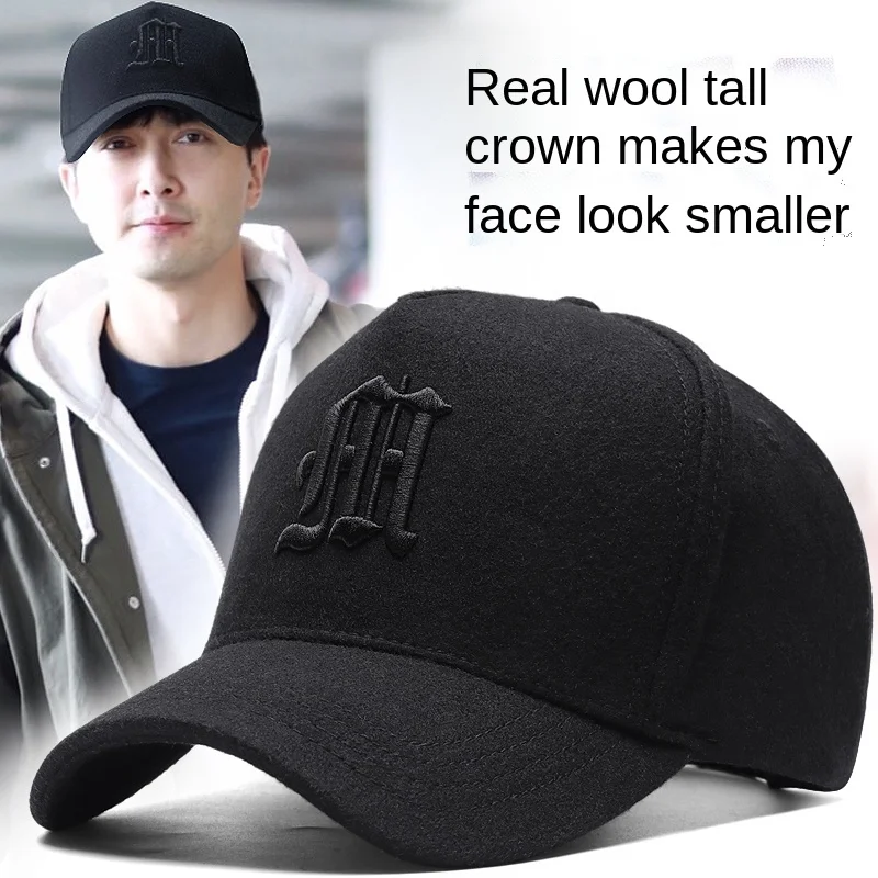 Baseball-Cap-for-Men-Men-s-Winter-Wool-Hat-Big-Head-Circumference-High ...