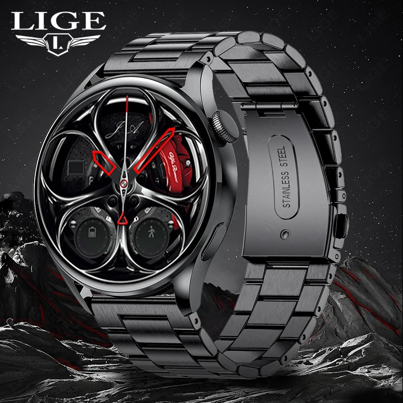 LIGE-SmartWatch-For-Huawei-Xiaomi-Iphone-Bluetooth-Phone-Call-Men-Smart ...