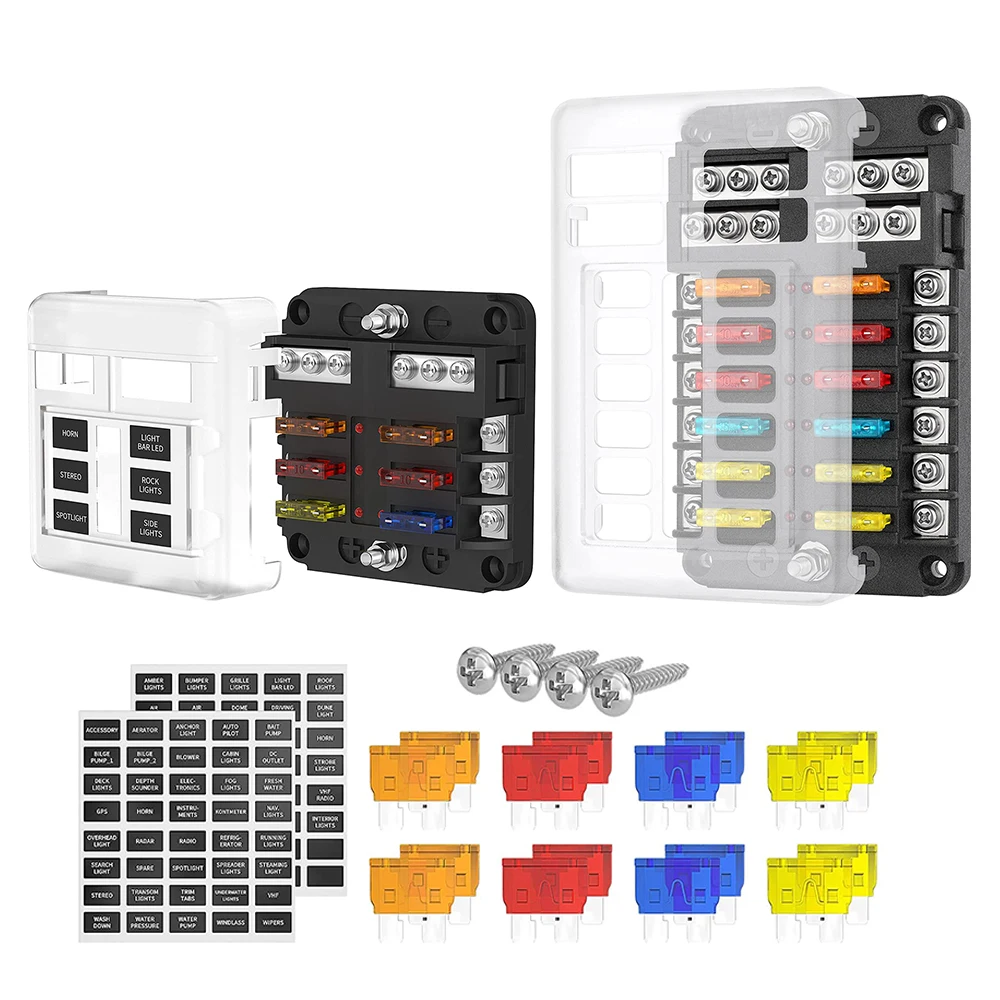 Marine-Fuse-Box-Holder-12V-Fuse-Block-6-Way-12-Way-Blade-Fuse-Holder ...