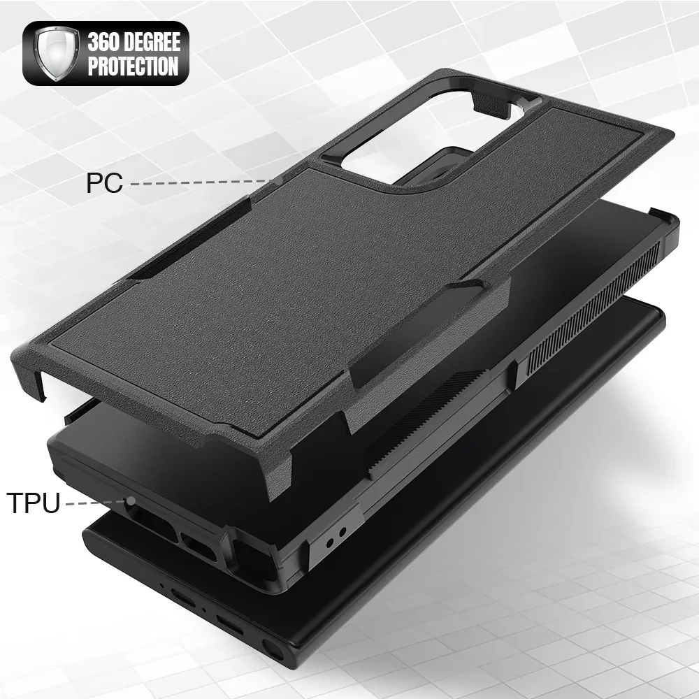 Heavy Duty Armor Shockproof Phone Case with Hard Plastic Back Cover ...