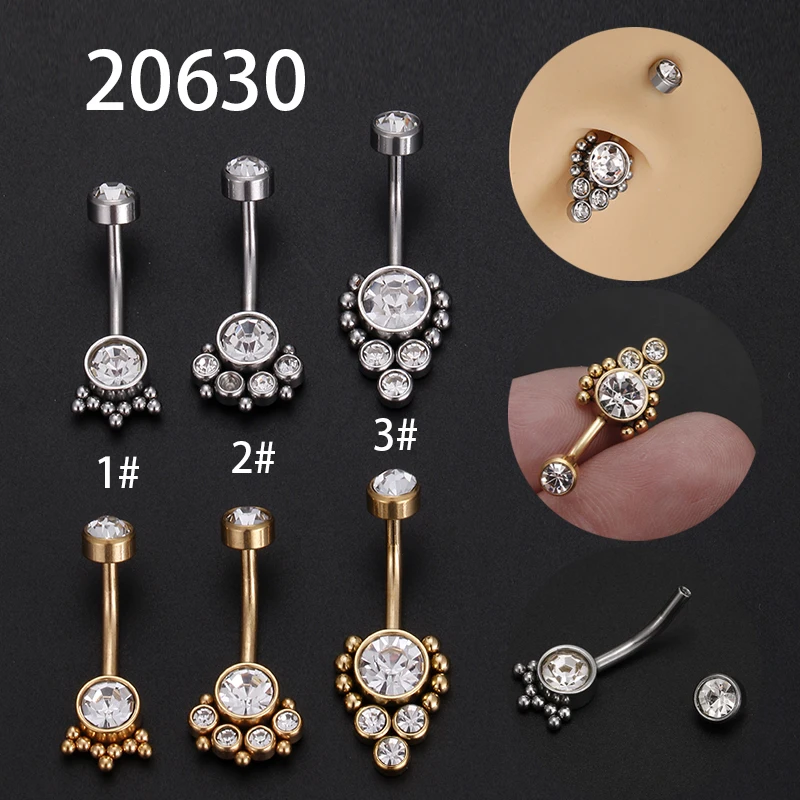1PC-Steel-Belly-Button-Rings-Crystal-Piercing-Navel-CZ-Style-Navel ...