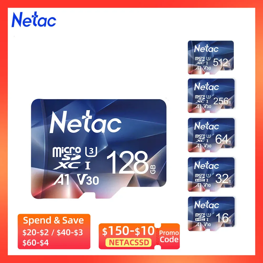 Netac-A1-Memory-Card-64GB-32GB-16GB-Microsd-TF-SD-Card-Class10-UHS-1 ...