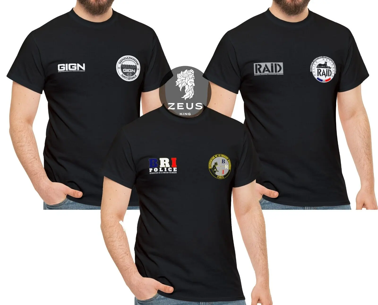 GIGN-Raid-BRI-French-Special-Elite-Forces-Unit-T-Shirt-100-Cotton-O ...