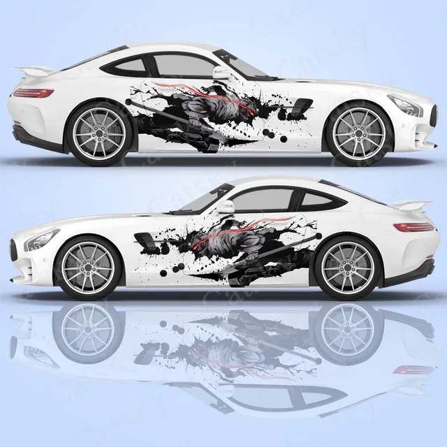 Japanese Ninja Universal Size Car Length Stripe Decals Anime Car Decals ...