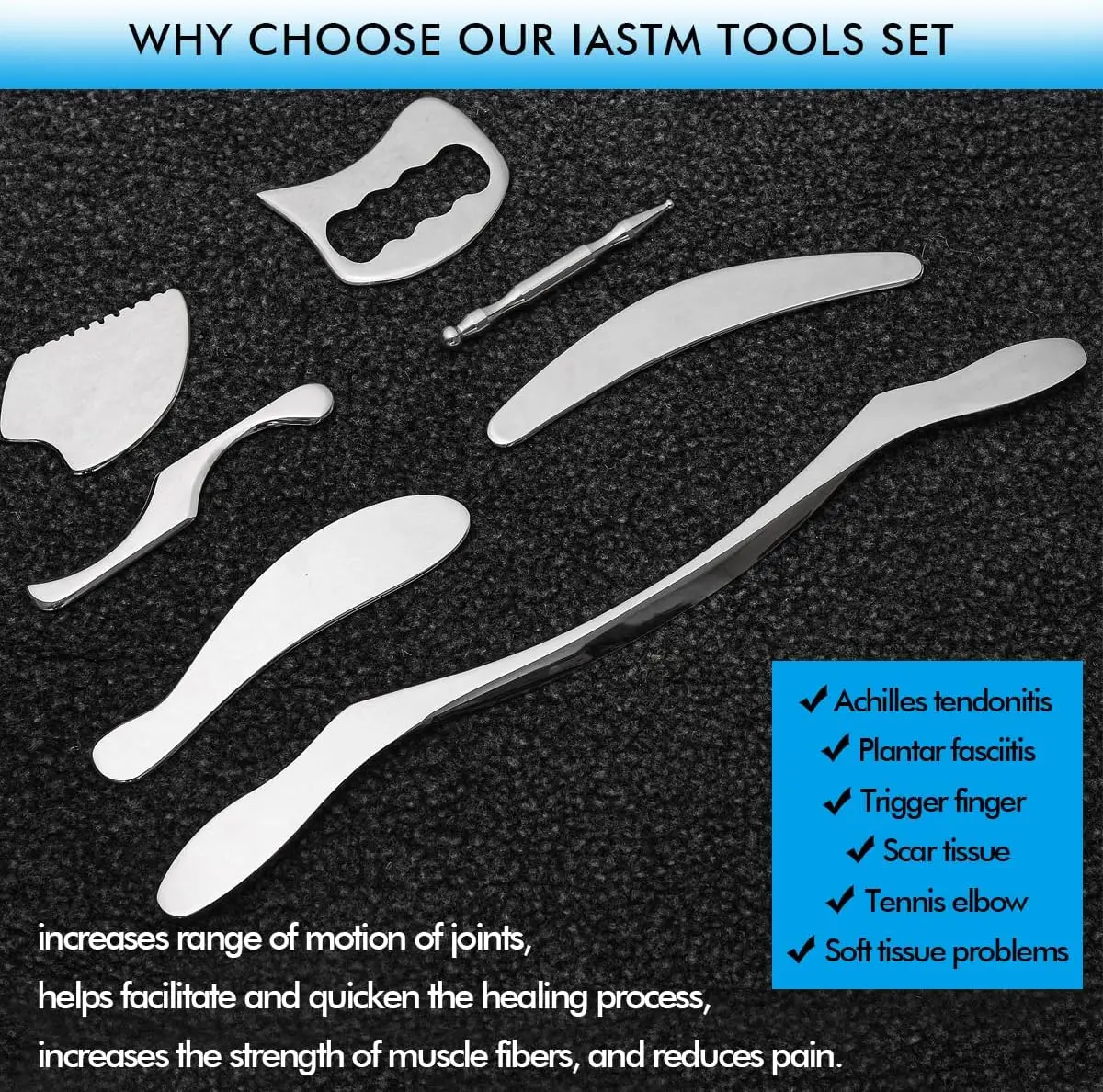 Stainless Steel Gua Sha Scraping Massage Tools Set IASTM Tool Great ...