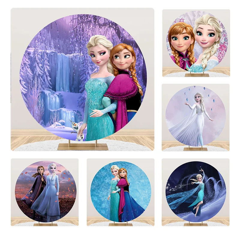 Backdrops Background Disney Frozen | Frozen Round Photo Background ...