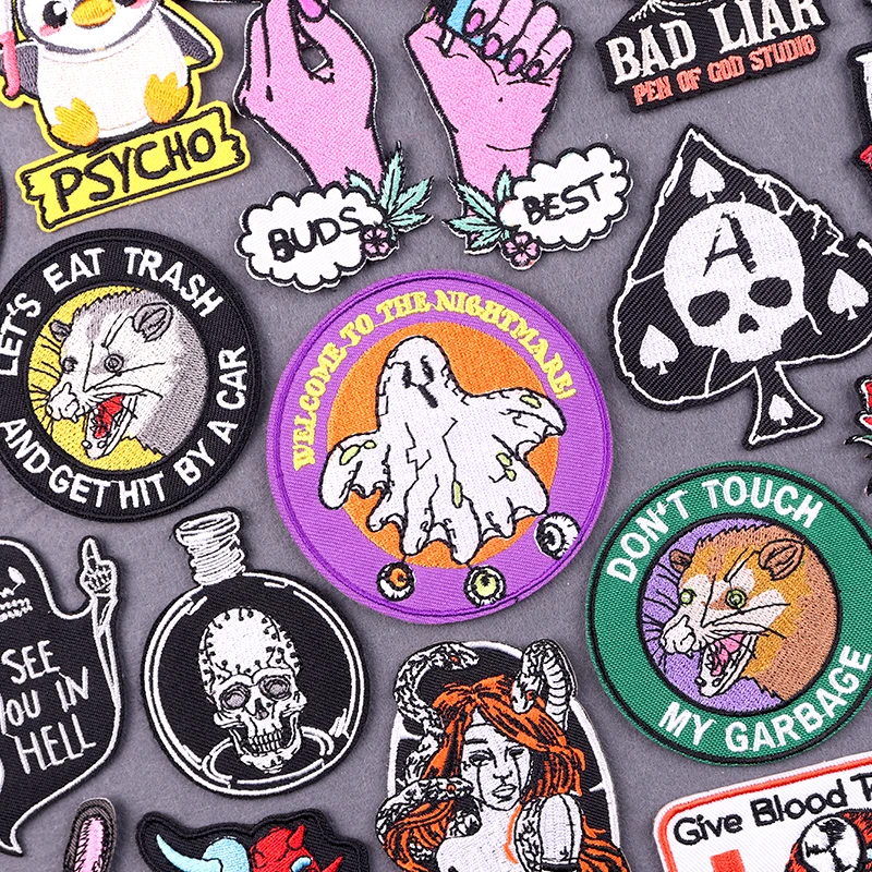 Hip-Hop-Punk-Sewing-Embroidery-Patch-Iron-On-Patches-For-Clothing-Skull ...