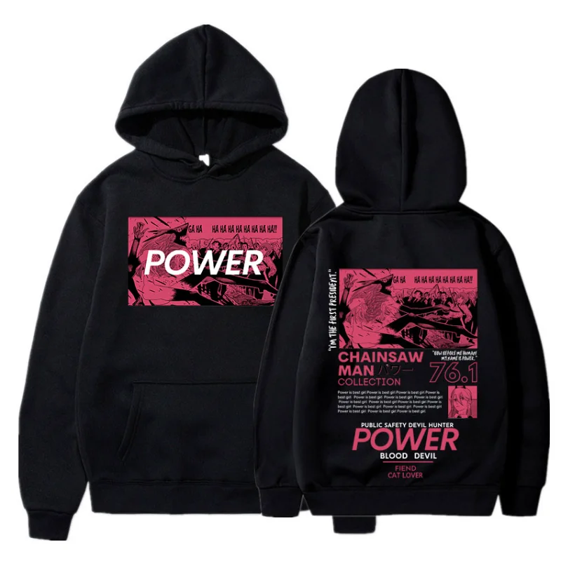Anime Chainsaw Man Power Hoodies Manga Graphic Sweatshirts Oversized ...
