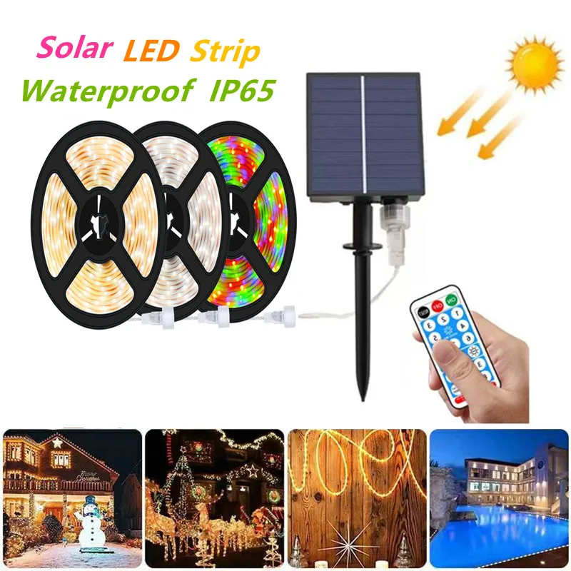Solar-Powered-LED-Strip-Light-Outdoor-Waterproof-Flexible-Lighting ...