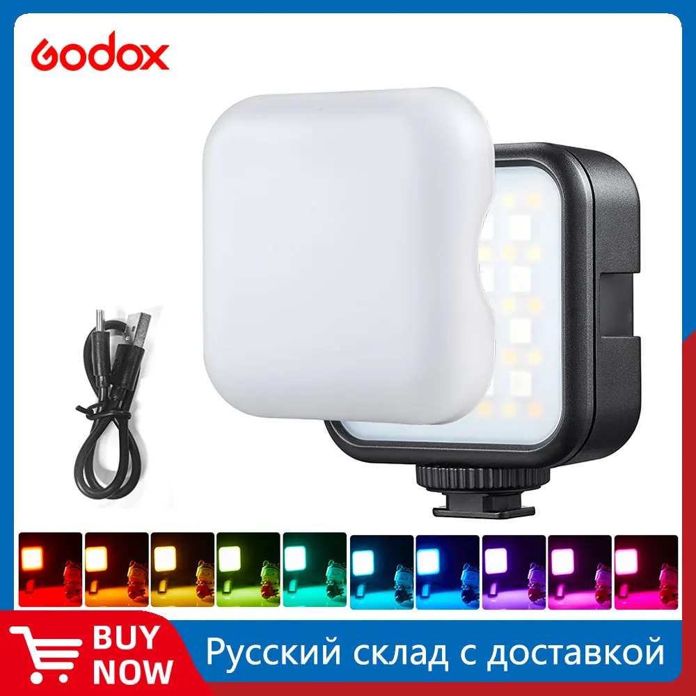 Godox-LED-6R-RGB-LED-Video-Camera-Light-13-FX-Effects-1800mAh-Li-ion ...