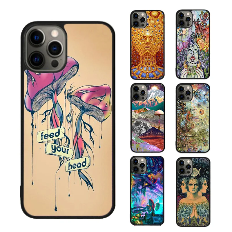 Alien-Martian-Psychedelic-UFO-Phone-Case-For-iPhone-SE2020-15-14-13-12 ...