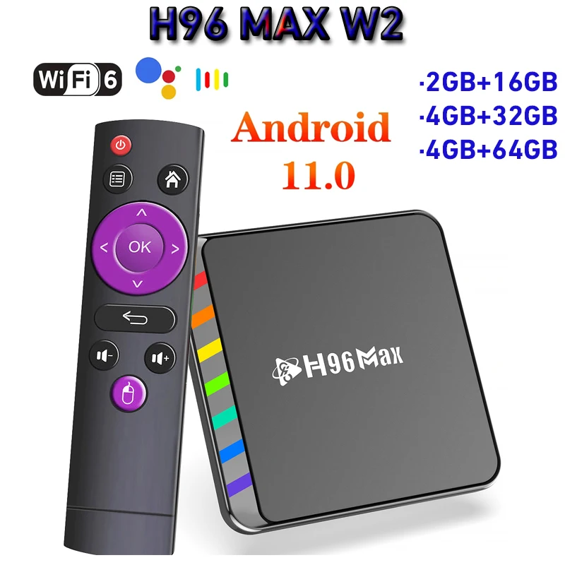 H96-MAX-W2-Android-11-TV-Box-Amlogic-S905W2-Quad-Core-4G-64G-Support-4K ...