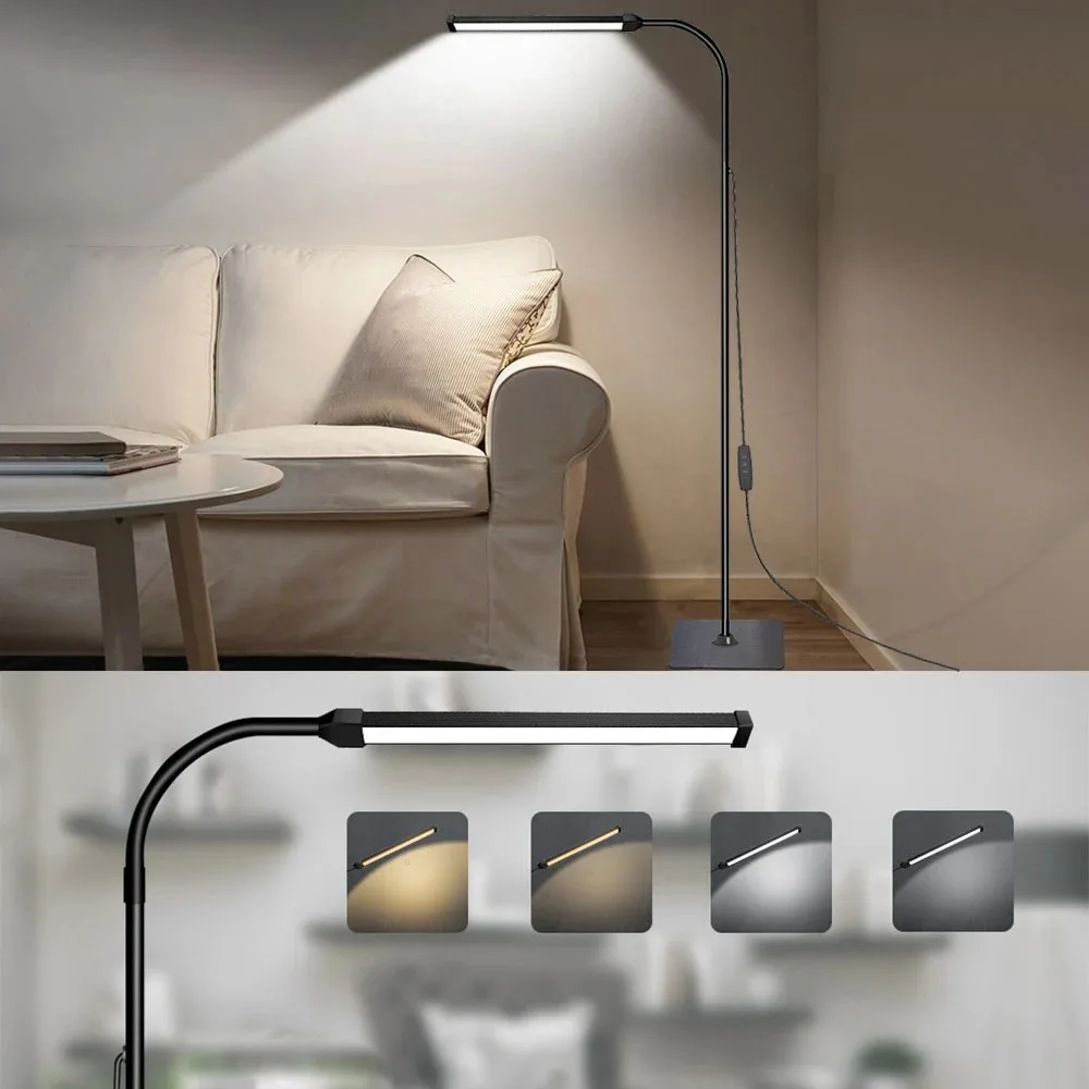 LED Floor Lamp Dimmable Adjustable Gooseneck Stand Floor Standing ...