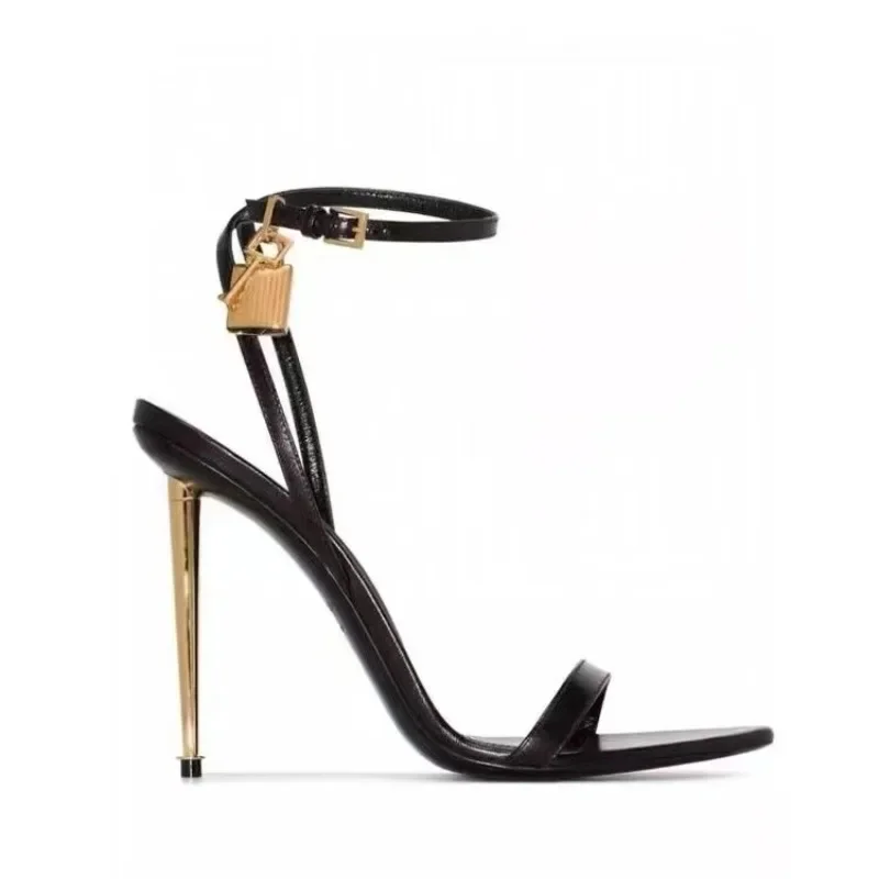 Summer-New-Concise-10cm-High-Heel-Padlock-Decorative-Sandals-European ...